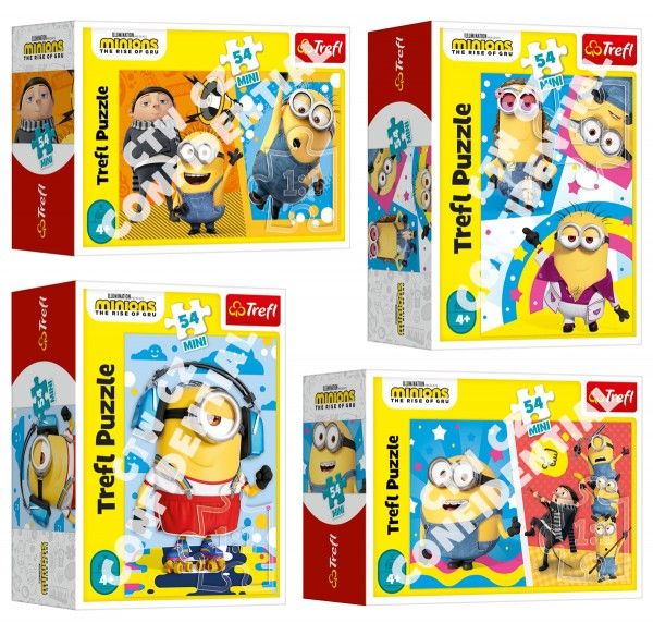 Minipuzzle 54 piese Minion 4 tipuri